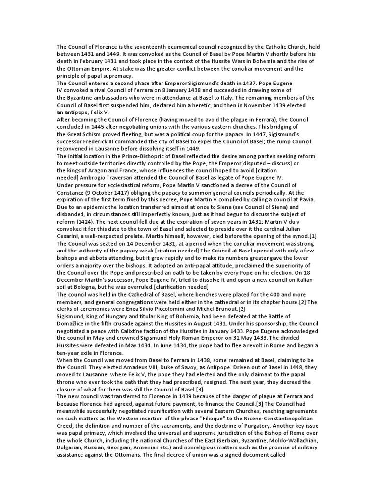 Medieval Church Councils Explained | PDF | Christian Denominational ...