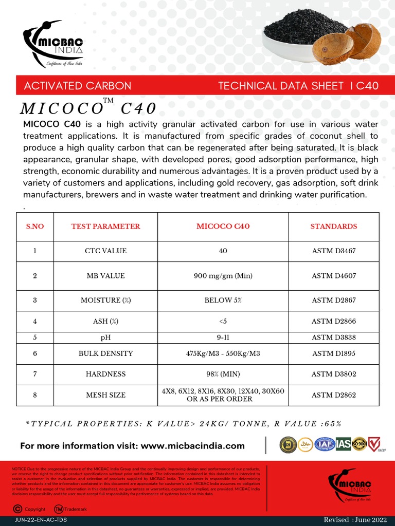 Micoco c40 Technical Data Sheet | PDF | Materials | Chemistry