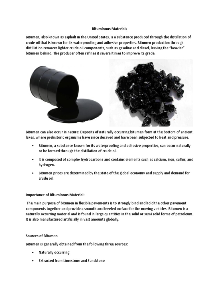 Bituminous Materials | PDF | Asphalt | Road Surface