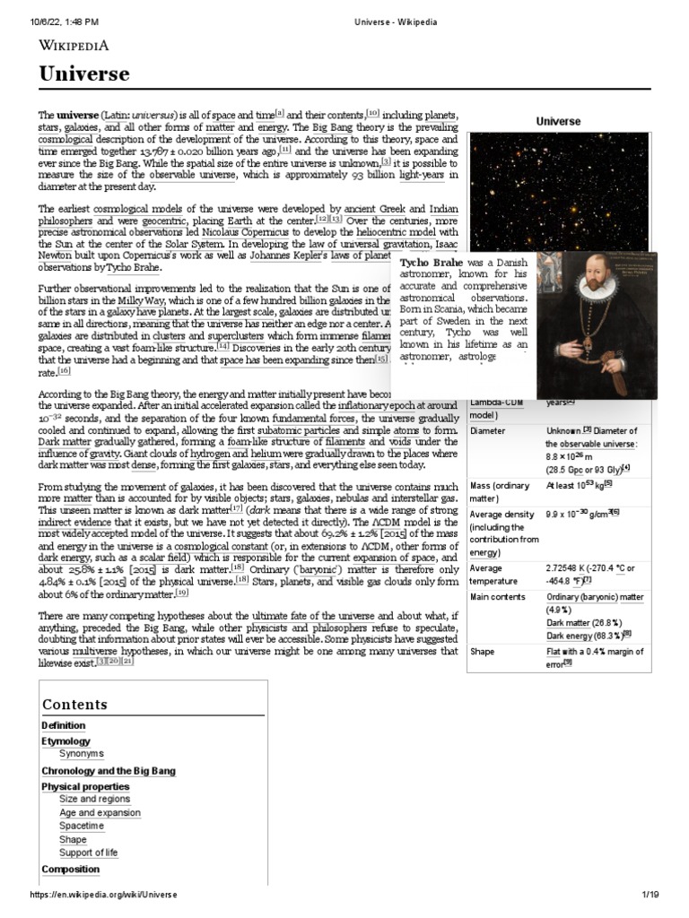 Universe - Wikipedia | Download Free PDF | Universe | Hadron