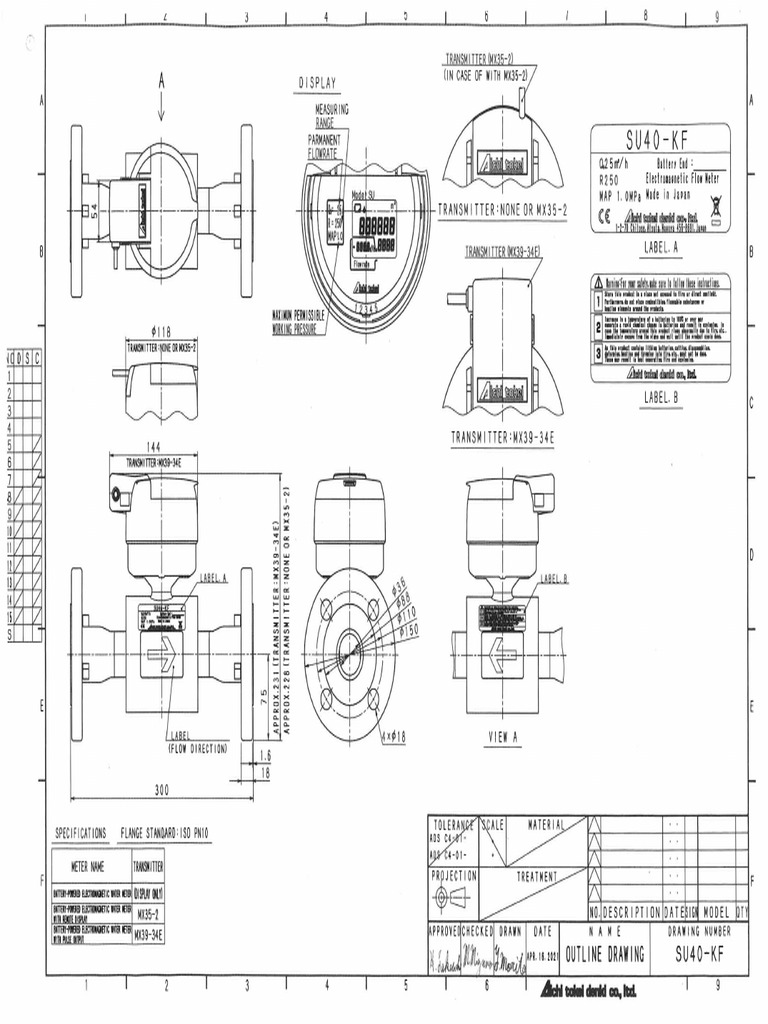 SU40 KF Drawing Eng Global Standard | PDF