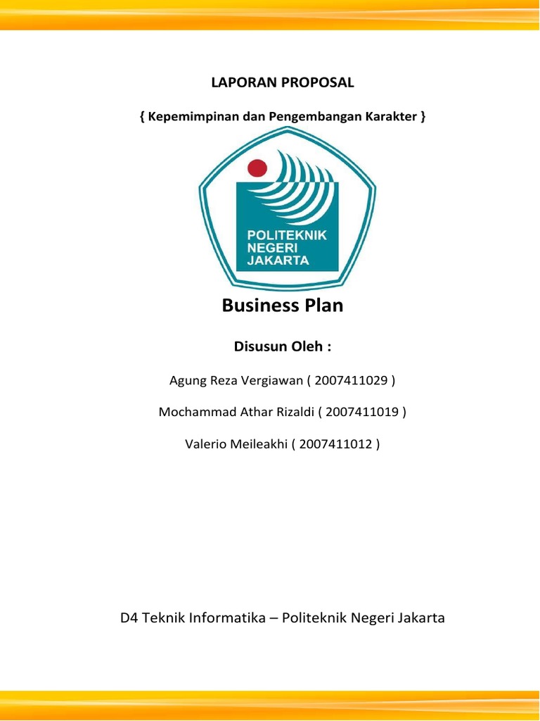 Busines Plan - Agung Reza Vergiawan - M.Athar Rizaldi - Valerio ...