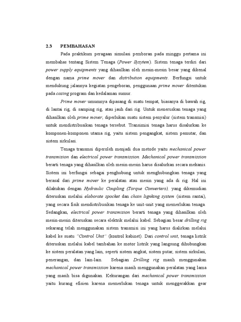 Sistem Tenaga dalam Pengeboran | PDF