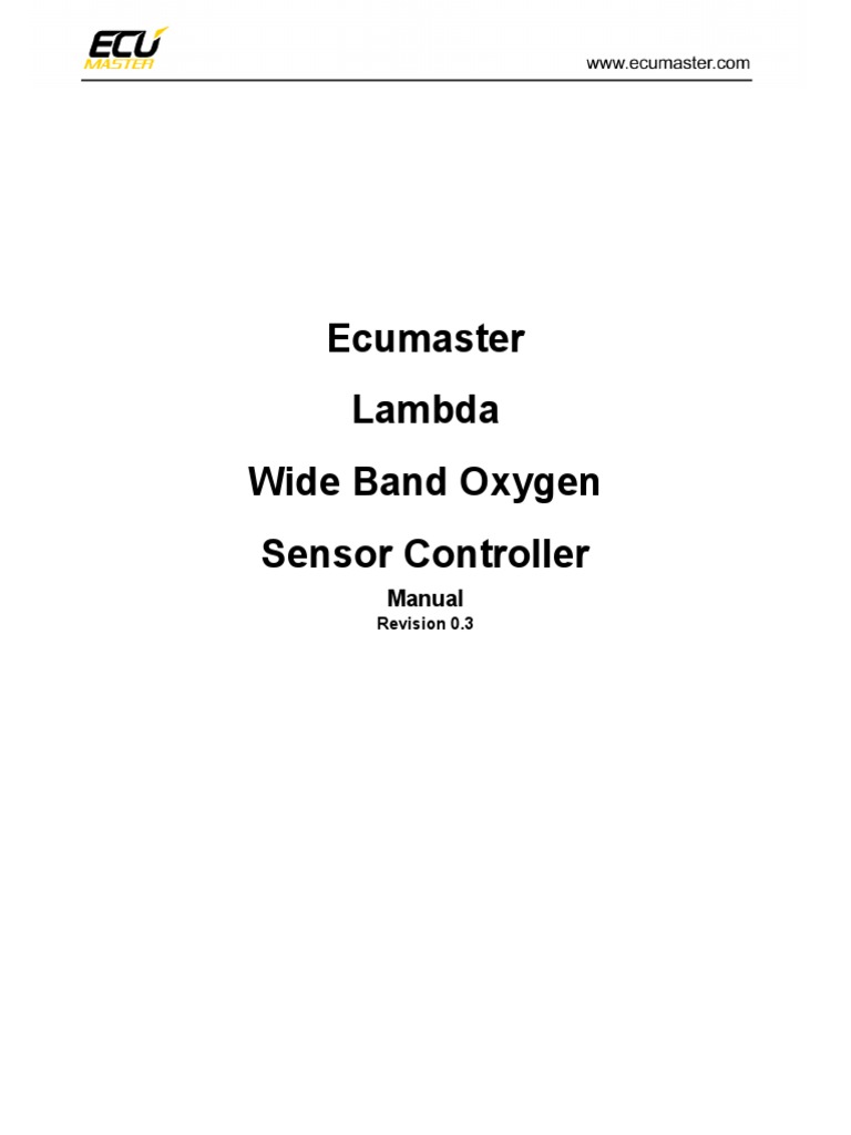 Lambda Manual | PDF | Sensor | Computer Engineering