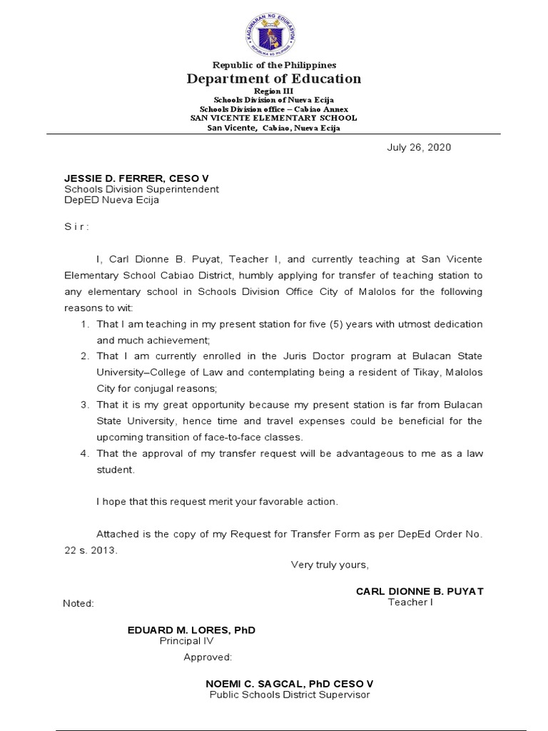 Letter Request CDBP | PDF