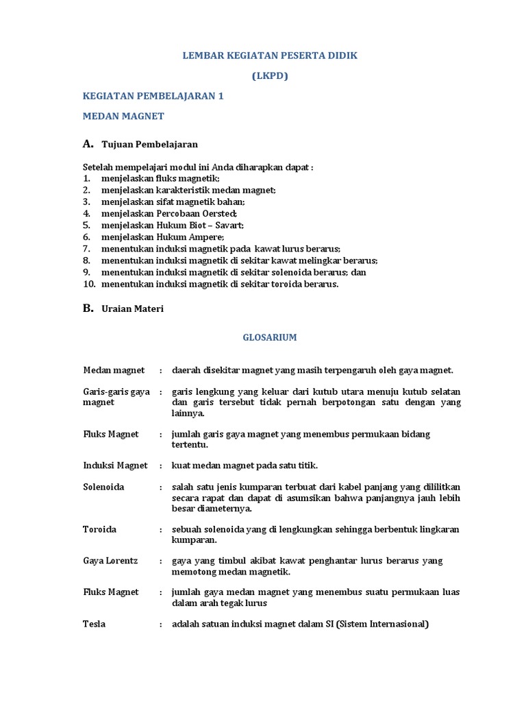 LKPD Medan Magnet | PDF