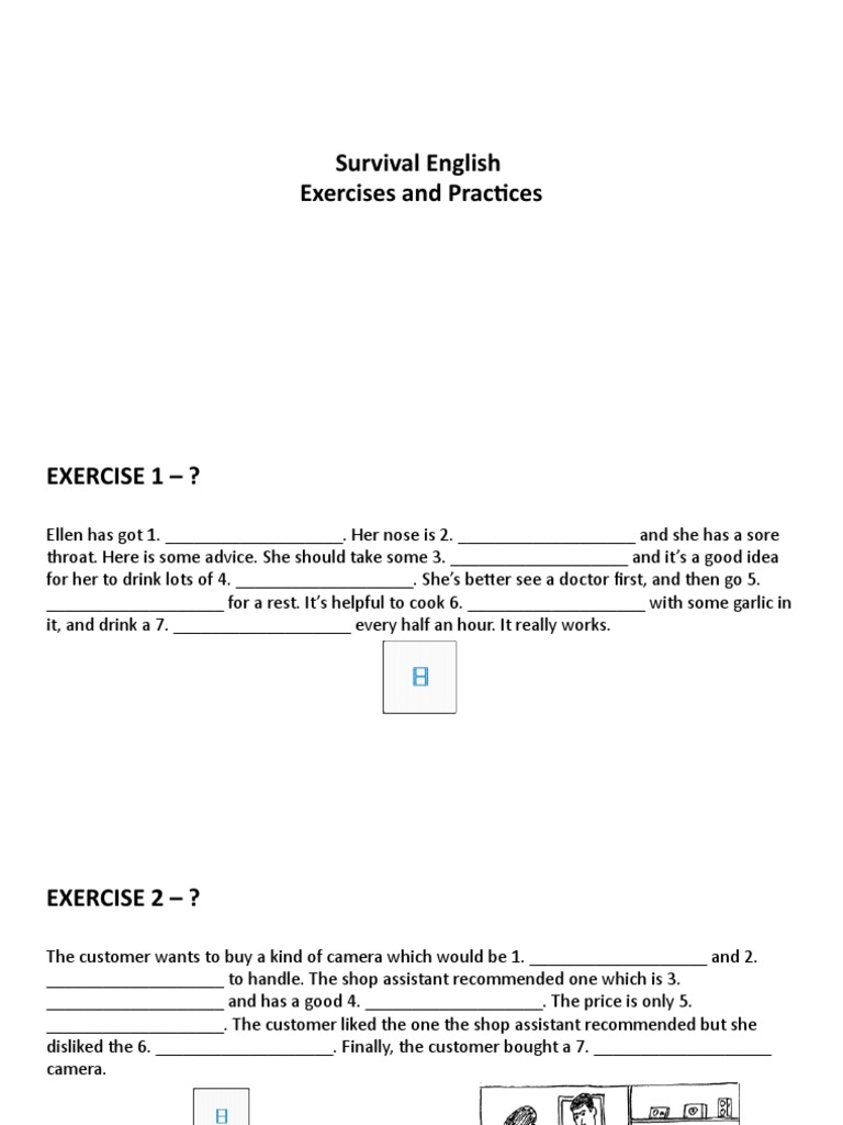 Survival English Exercises and Practices | PDF | Soup | Desserts