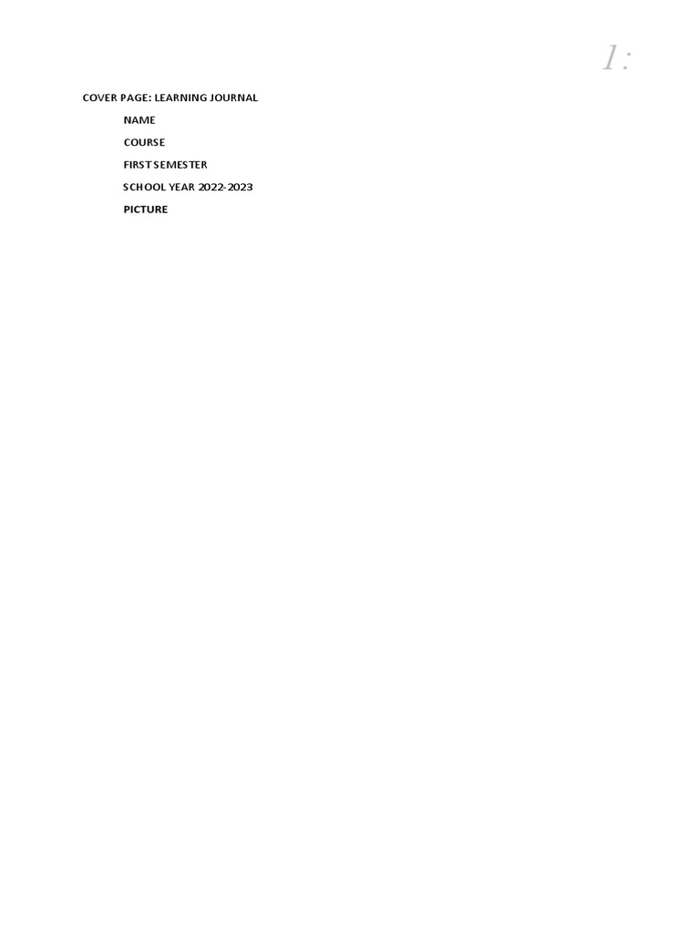Learning Journal COVER PAGE | PDF | Art