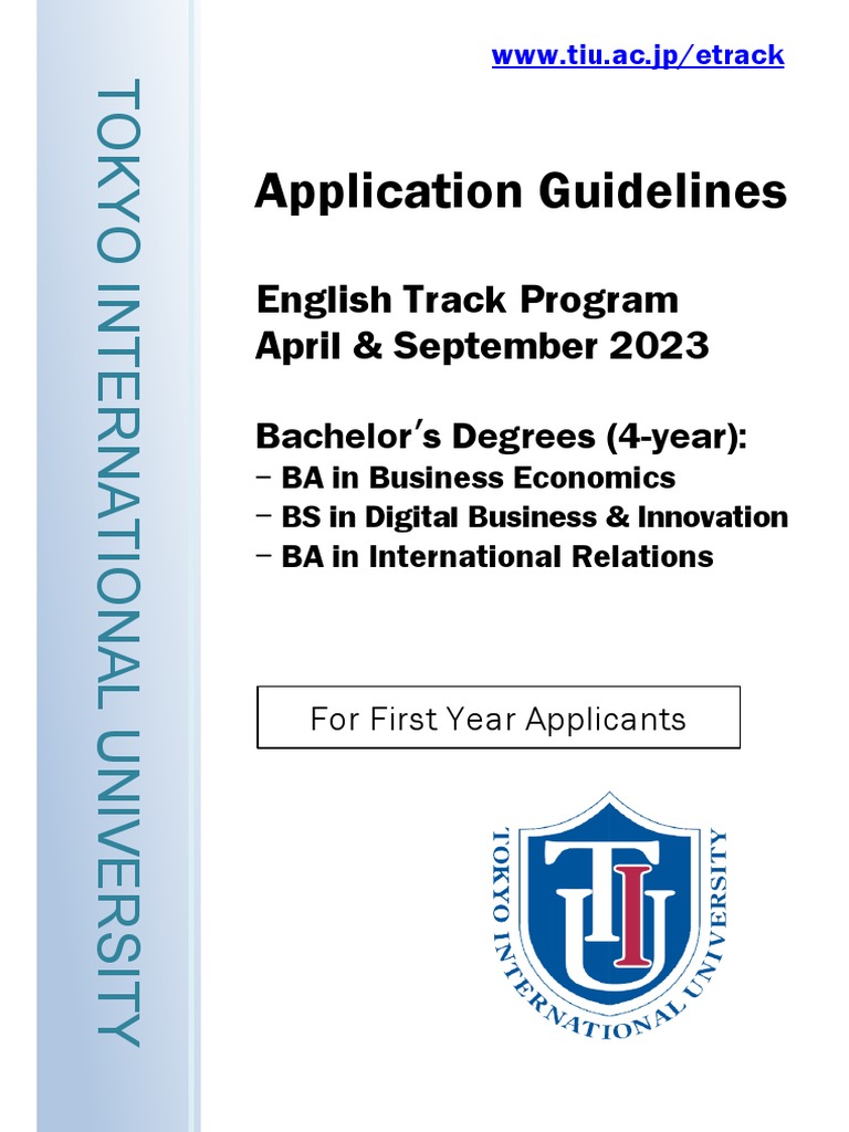 Application Guideline For First Year 2023 | PDF