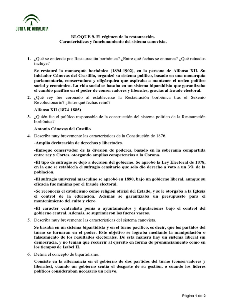 Bloque 09. Preguntas Cortas | PDF
