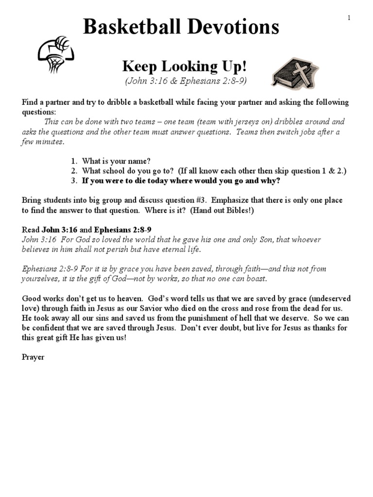 Saturday Basketball Program Devotions | Armor Of God | Prayer
