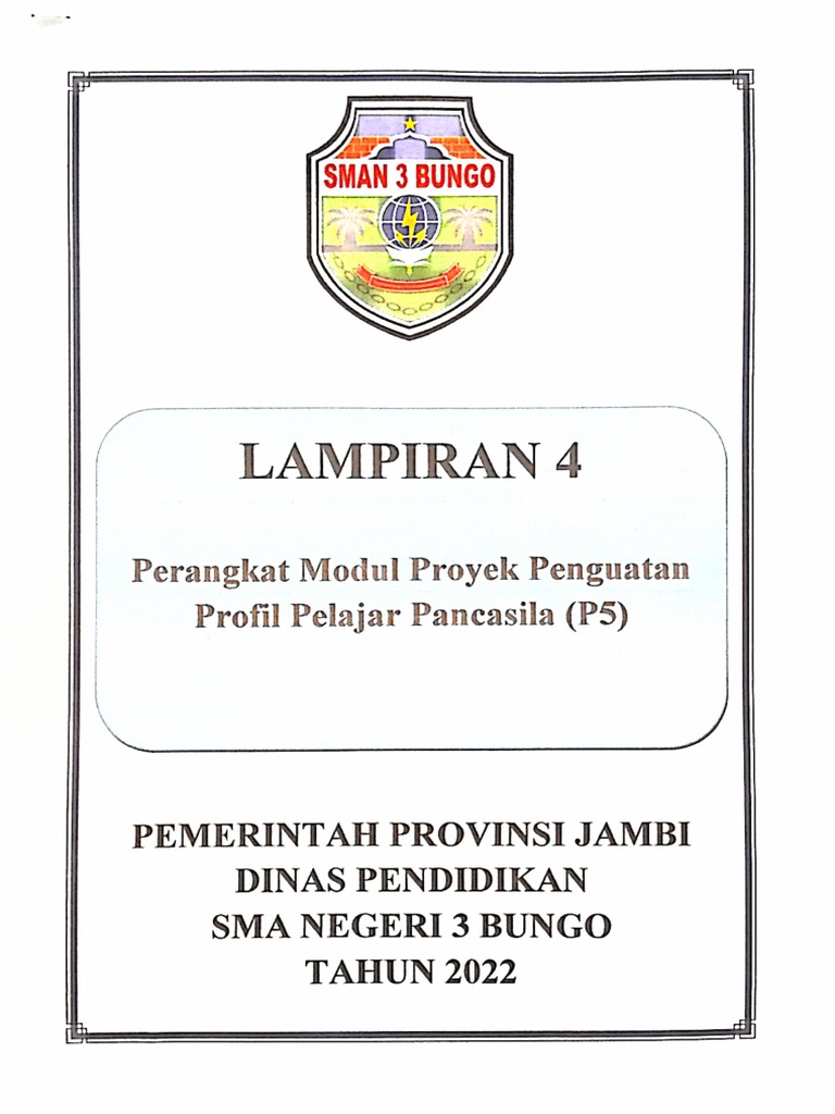 LAMPIRAN 5 Kalender Pendidikan Sekolah Dan Daftar JDWL Intra, Jadwal P5 Dan Jadwal | PDF