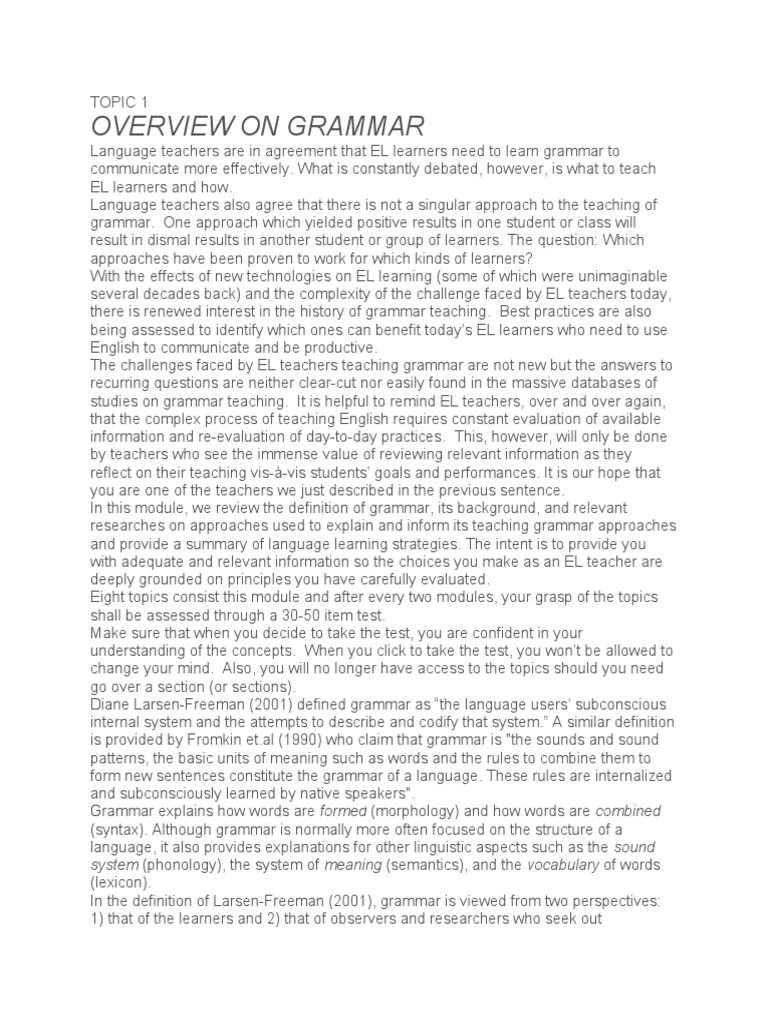 08 Teaching Grammar | PDF | Linguistics | English As A Second Or Foreign Language