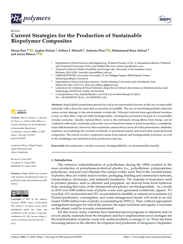 Polymers 13 02878 v2 | PDF | Plastic | Textiles