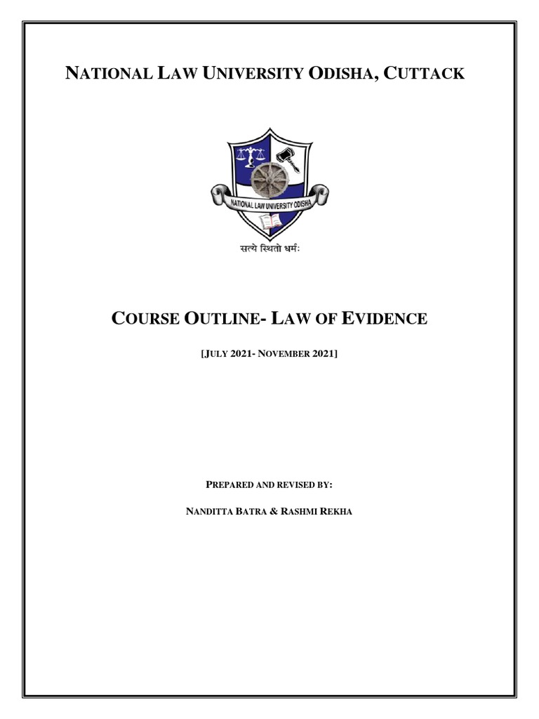Law of Evidence 2021course Outline | PDF | Evidence (Law) | Burden Of Proof (Law)