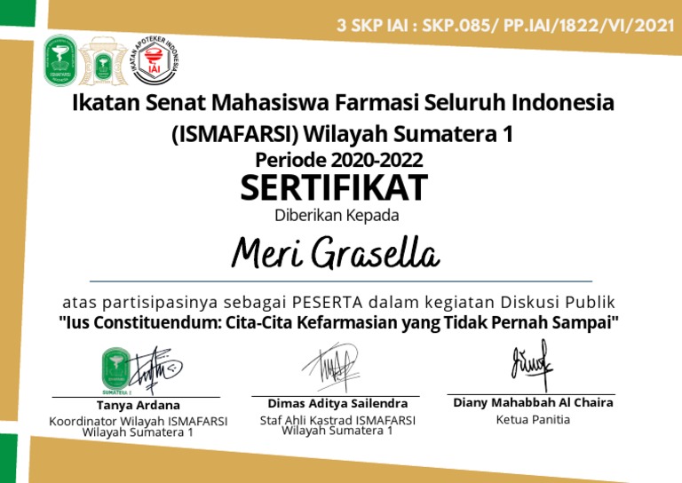 Sertifikat 6 Meri Grasella | PDF