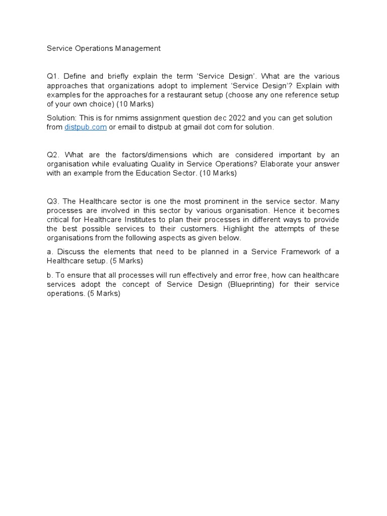 Service Operations Management | PDF