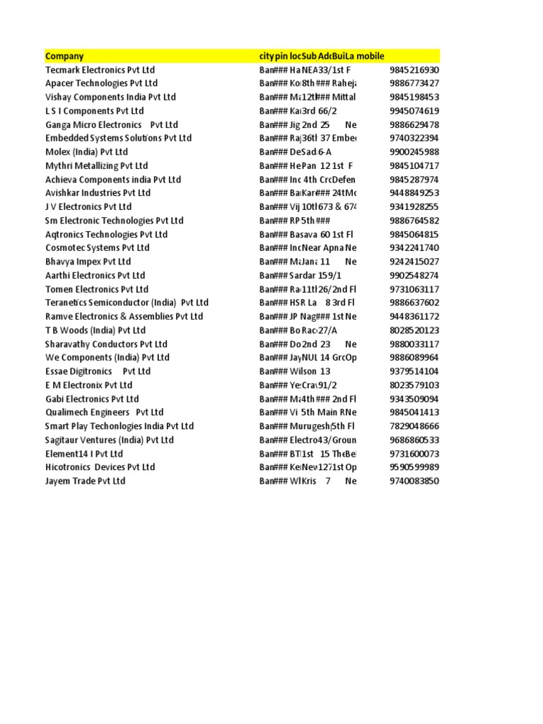 Bangalore Electronic Components Database Samples 2022 | PDF | Telecommunications Engineering ...