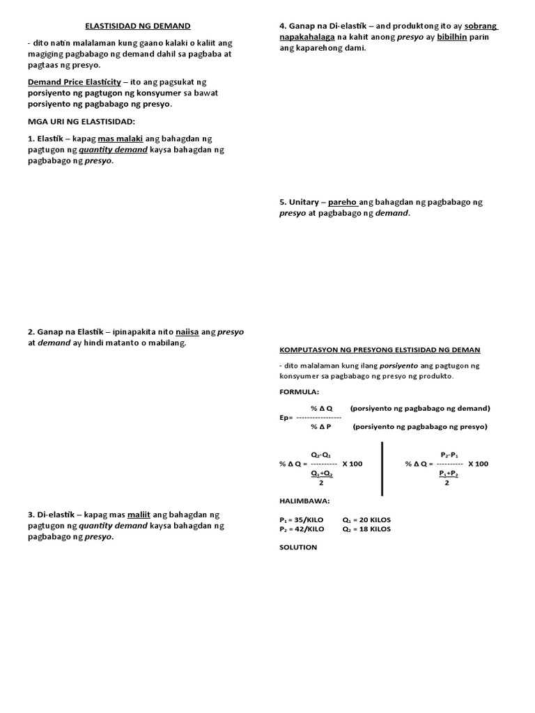 Elastisidad NG Demand | PDF
