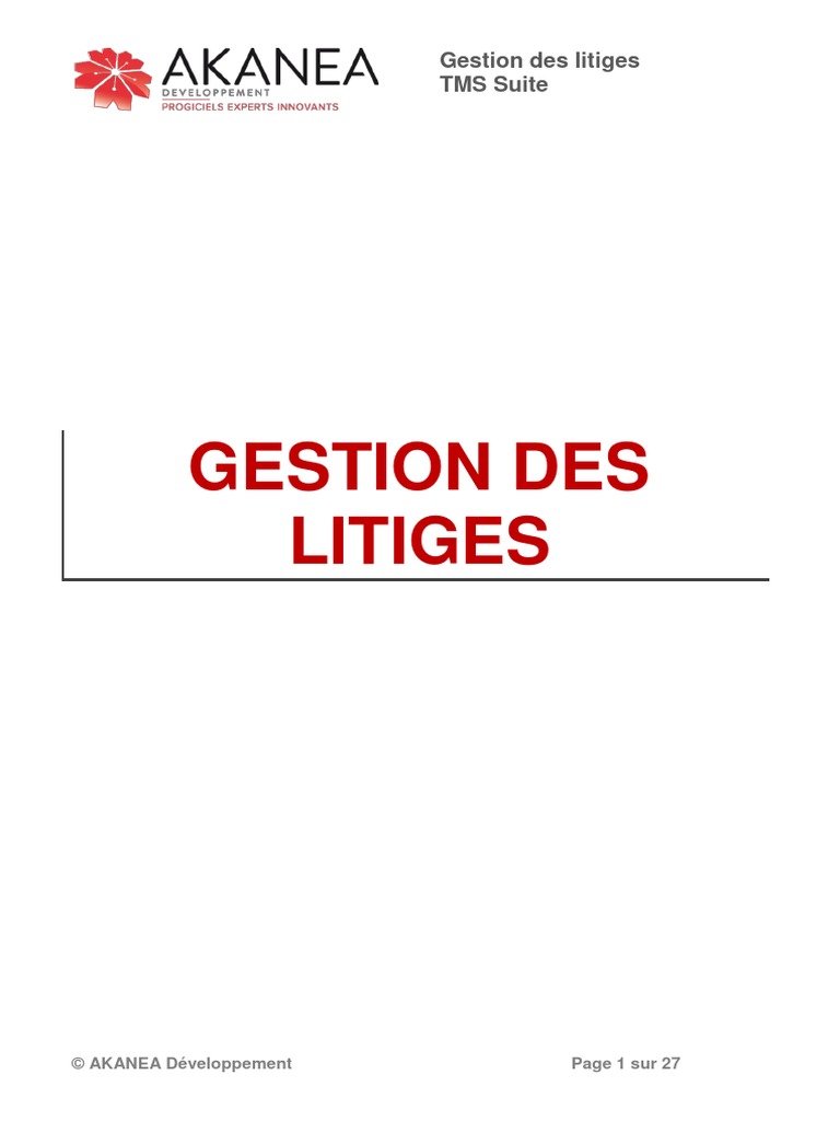 Gestion Des Litiges | PDF Gestion Des Litiges | PDF