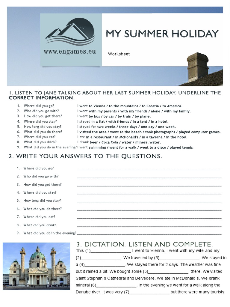 My Summer Holiday Worksheet New | PDF