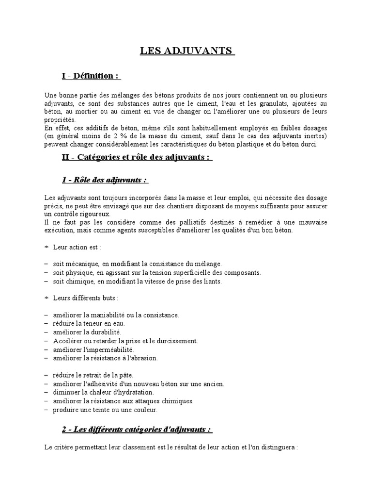 Les Adjuvants. | PDF