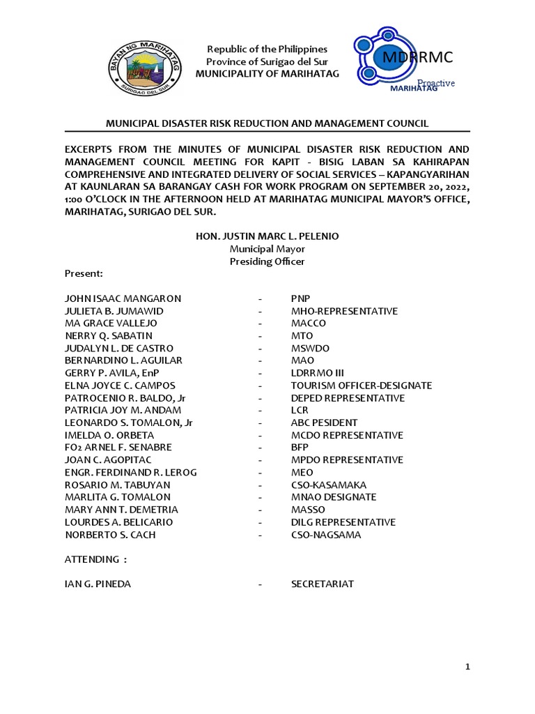 KC-KKB MDRRMC Reso Adopting and Supporting Drom | PDF | Standard Of ...