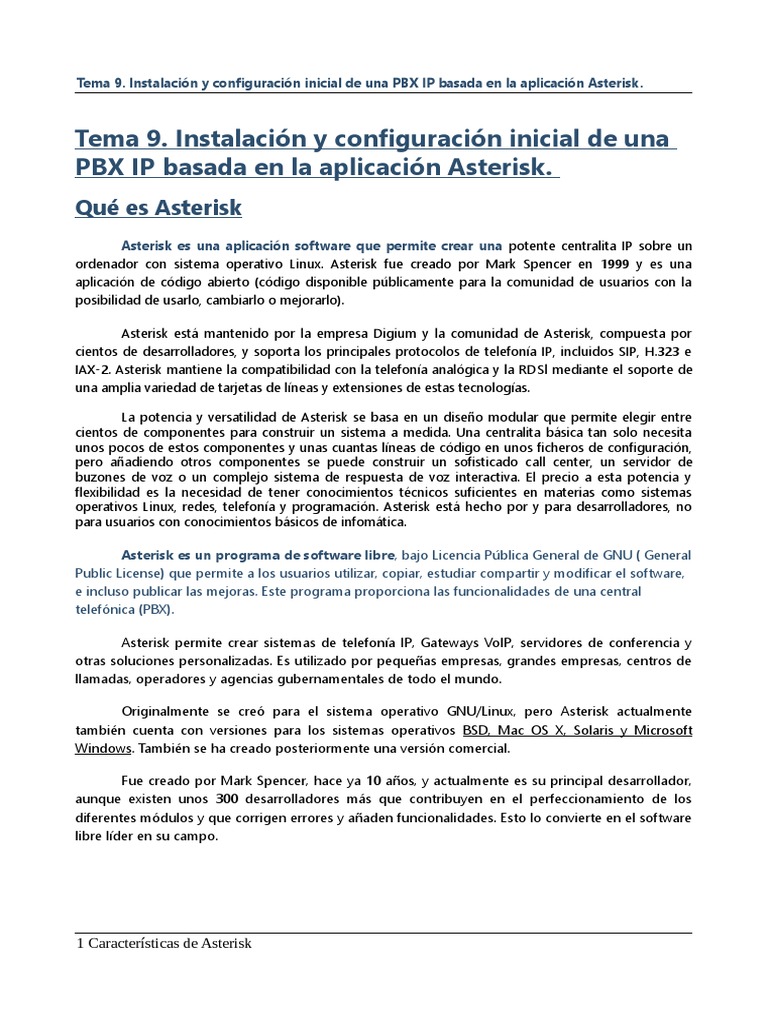 Configuración PBX IP con Asterisk | PDF | Telefonía | Tecnología de información y comunicaciones
