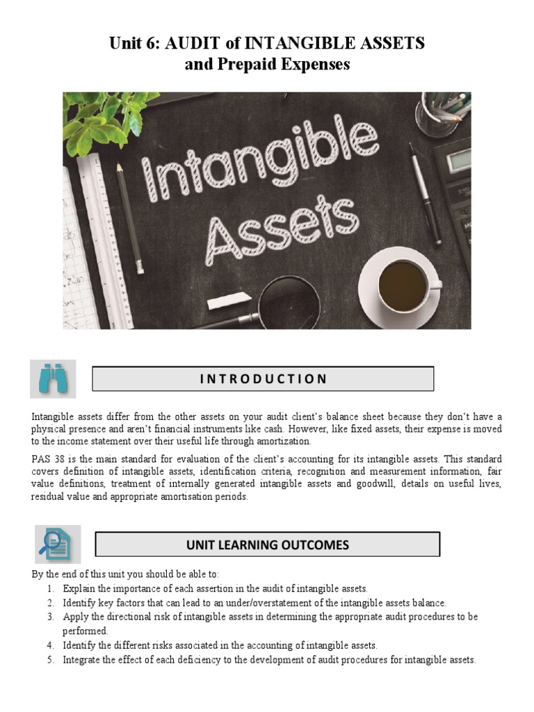 Unit 6 AUDIT OF INTANGIBLE ASSETS Lecture Notes 2020 | PDF | Intangible ...