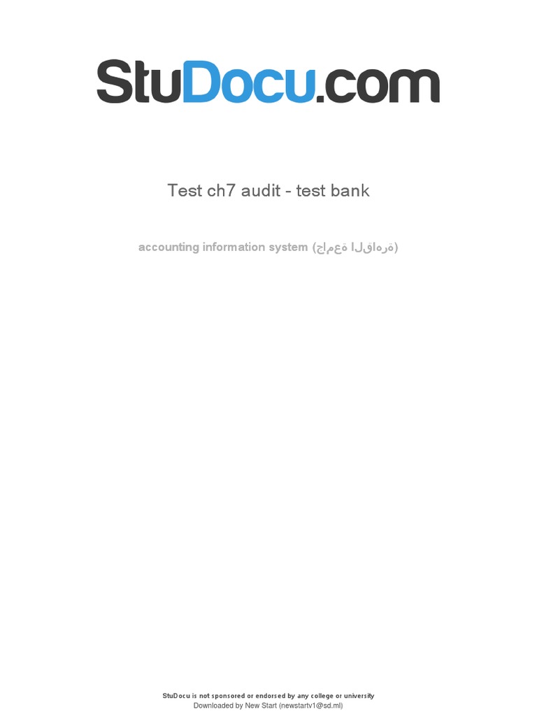 Test ch7 Audit Test Bank | PDF | Financial Audit | Audit
