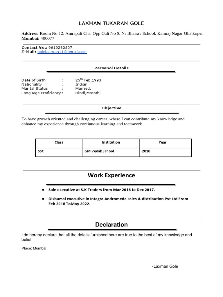 CV Laxman Gole-1 | PDF