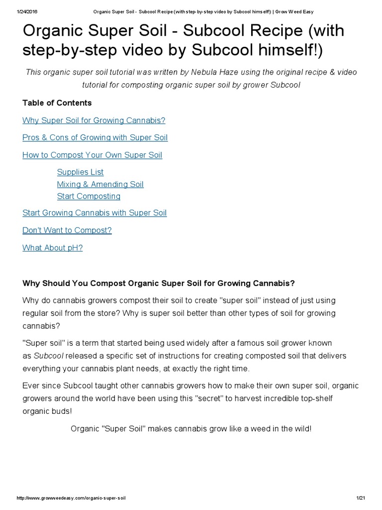 Organic Super Soil - Subcool Recipe (With Step-By-Step Video by Subcool ...