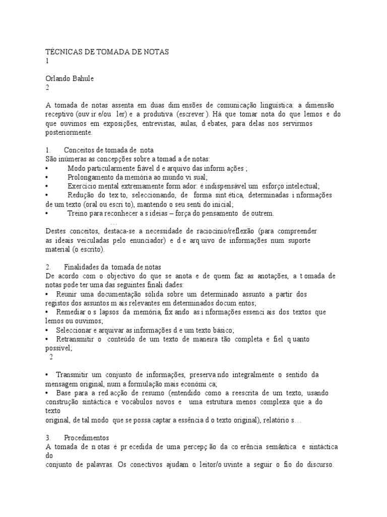 Técnicas Eficazes de Tomada de Notas | PDF | Informação | Cognição