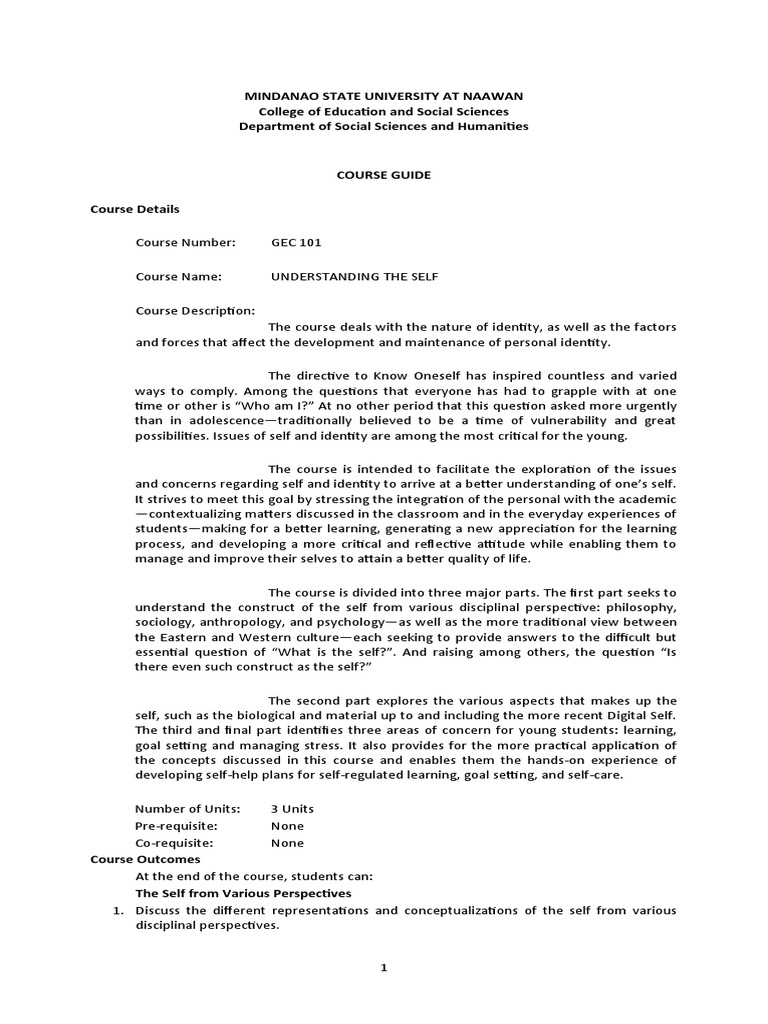GEC 101 Modules 1-15 | Download Free PDF | Id | Soul