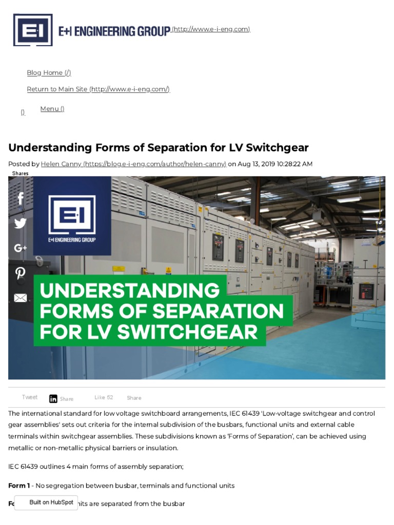 Understanding Forms of Separation For LV Switchgear | PDF | Electrical ...