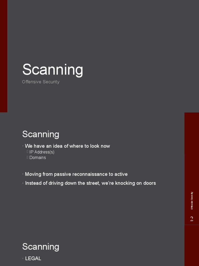 07 - Scanning | PDF | Port (Computer Networking) | Network Architecture