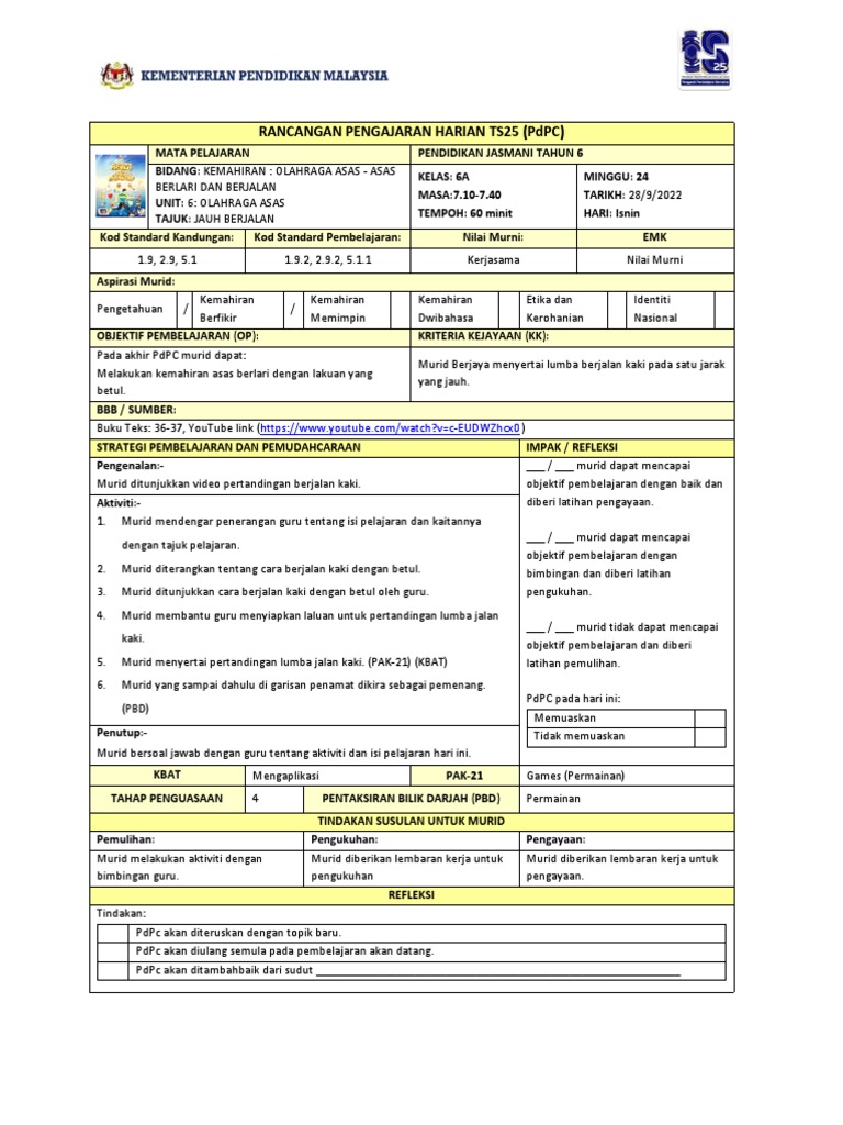 RPH PJ THN 6 TS25 | PDF