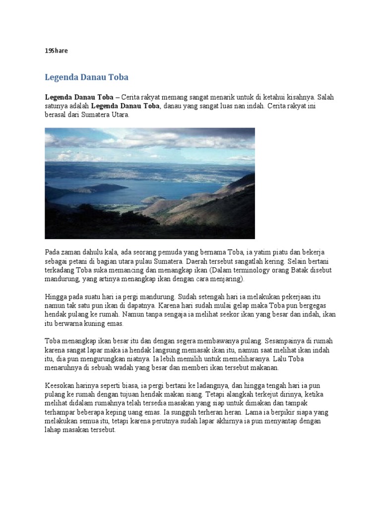 Legenda Danau Toba | PDF