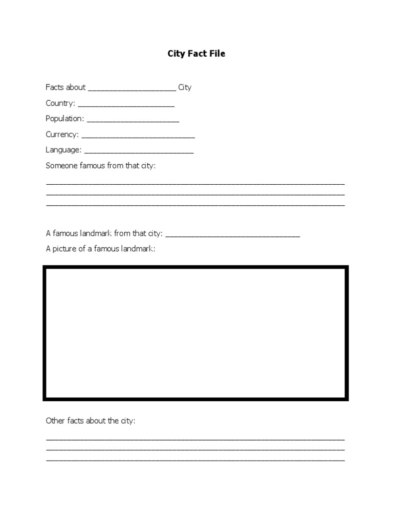 City Fact File Template | PDF