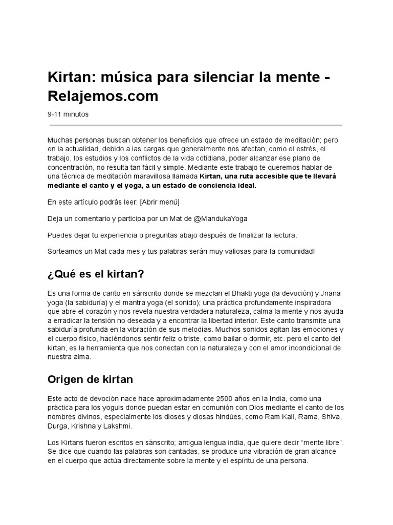 Kirtan | PDF | Yoga | Mantra