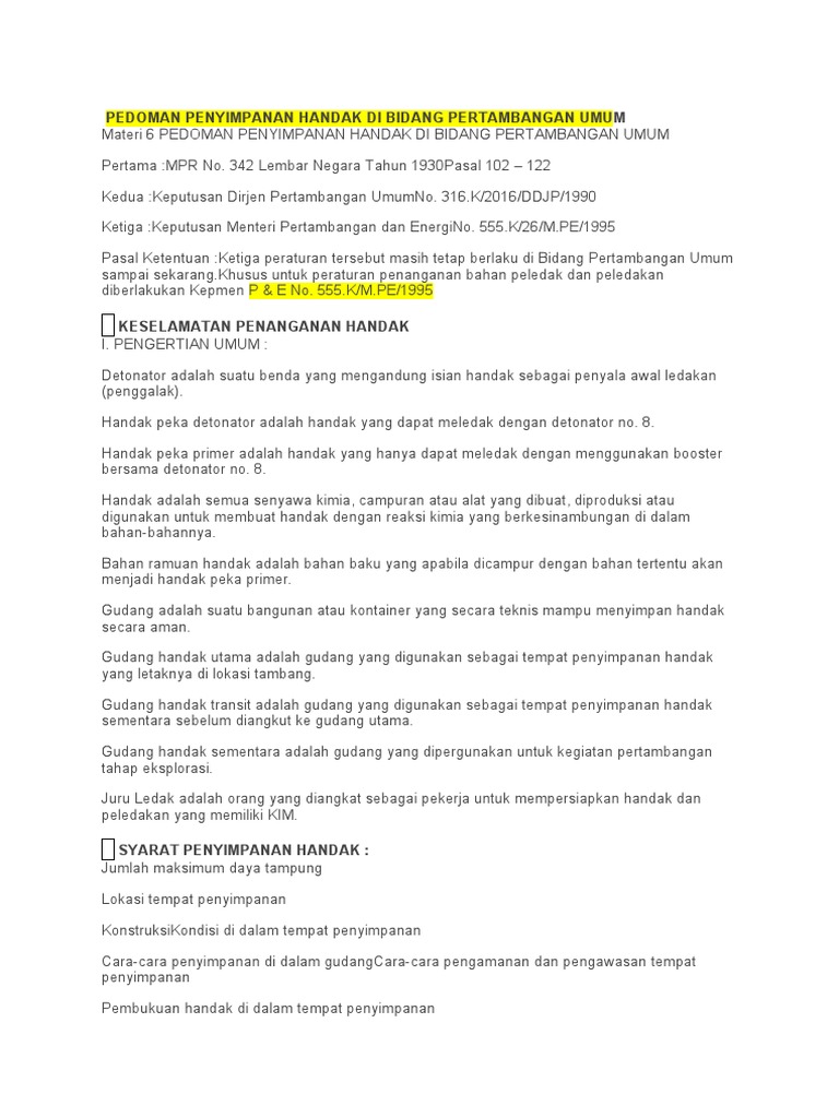 Pedoman Penyimpanan Handak | PDF