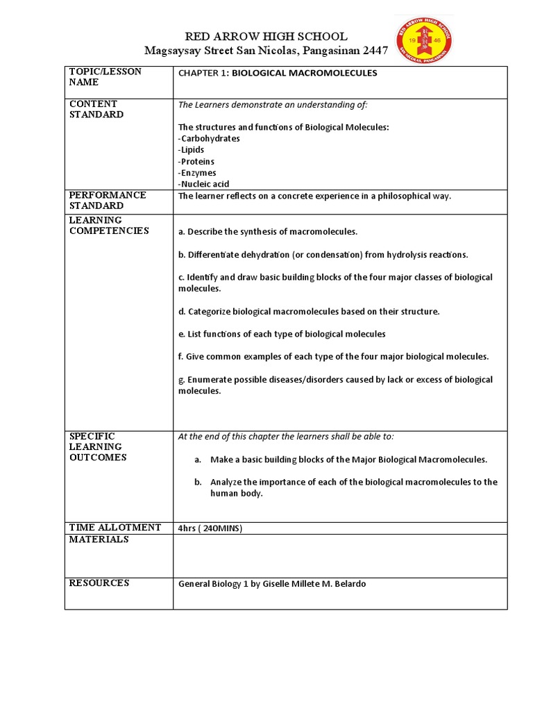 Teaching Guide Biology 1 | PDF | Polysaccharide | Carbohydrates