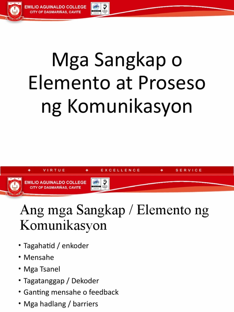 Elemento at Sangkap NG Komunikasyon | PDF