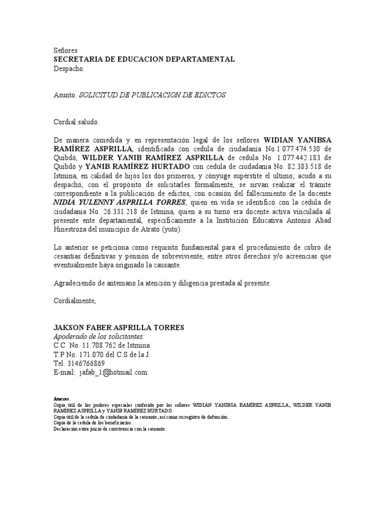 Solicitud de Publicacion de Edictos | PDF