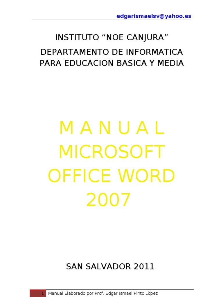 Manual de Microsoft Word 2007 | PDF | Point and Click | Ventana ...