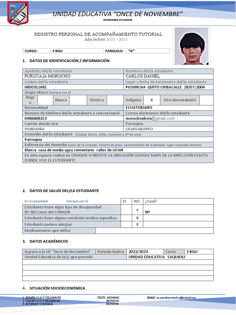 Ficha de Acompañamiento Tutorial 2022-2023 | PDF | Ciencias de la Salud | Salud pública