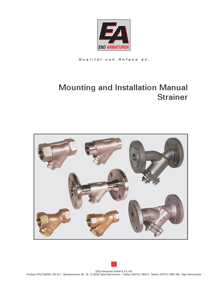 010.032 EN - End - Manual Strainer EA300064L | PDF | Valve | Pipe ...