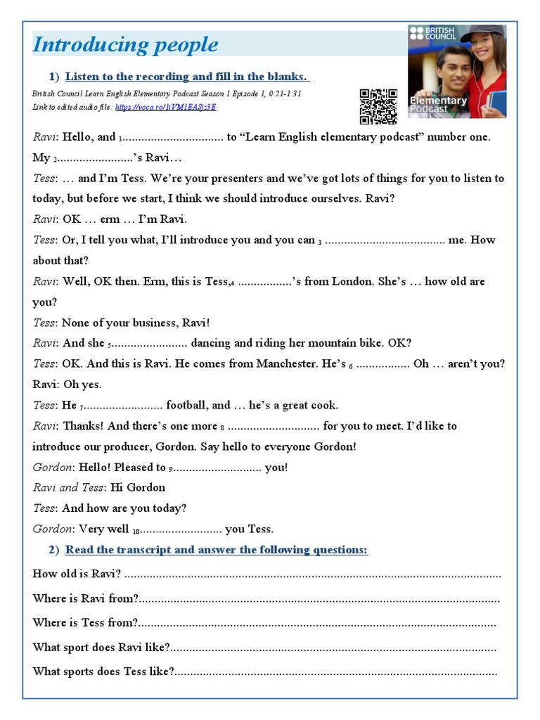 Introducing People Information Gap Activities | PDF