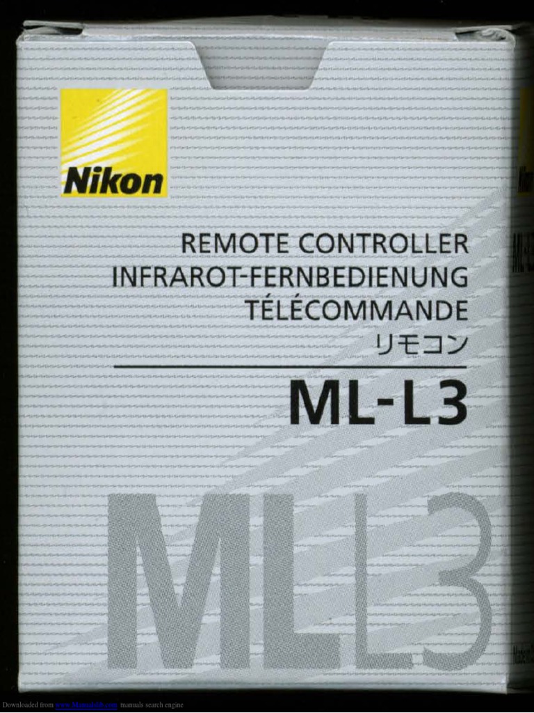 ML-L3 Remote Control User Guide | PDF | Camera | Shutter (Photography)
