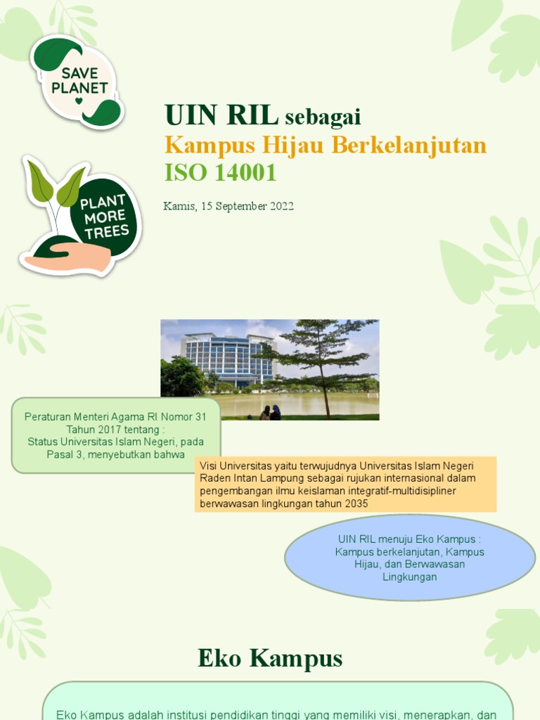 UIN RIL Sebagai Kampus HIjau Berkelanjutan | PDF